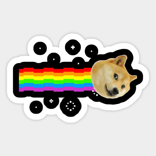 Doge Nyan Cat Meme - Doge Nyan Cat Meme - Sticker | TeePublic