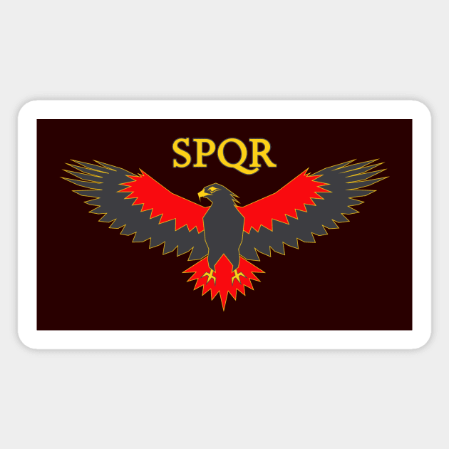 SPQR Stylized Roman Golden Eagle - Spqr - Sticker | TeePublic