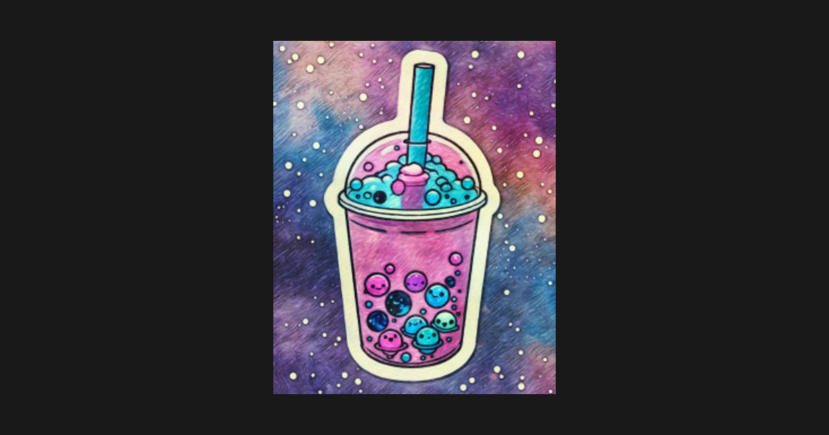 Cute Planet Space Boba - Boba Tea - T-Shirt | TeePublic