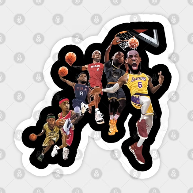 Lebron James Evolution - Lebron James - Sticker | TeePublic