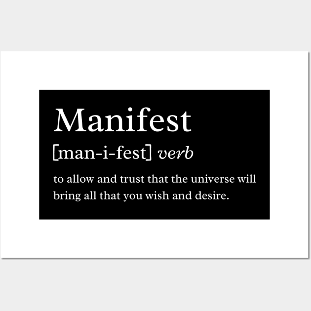 Manifest Definition White Font - Manifest - Posters and Art Prints ...