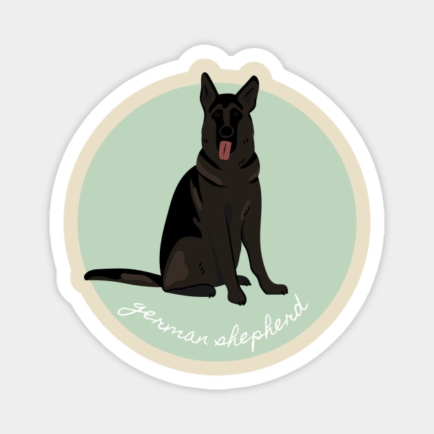 German Shepherd Dog Breed Cursive Graphic - German Shepherd - Magnet ...