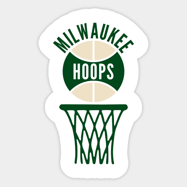 Retro Milwaukee Hoops Logo - Milwaukee Basketball - Sticker | TeePublic