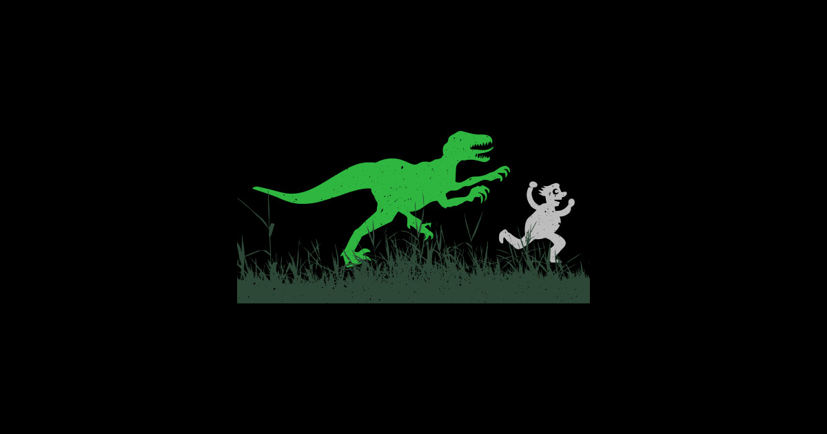 Dinosaur Chasing Jogging Running Runner Run - Jog - Sticker | TeePublic