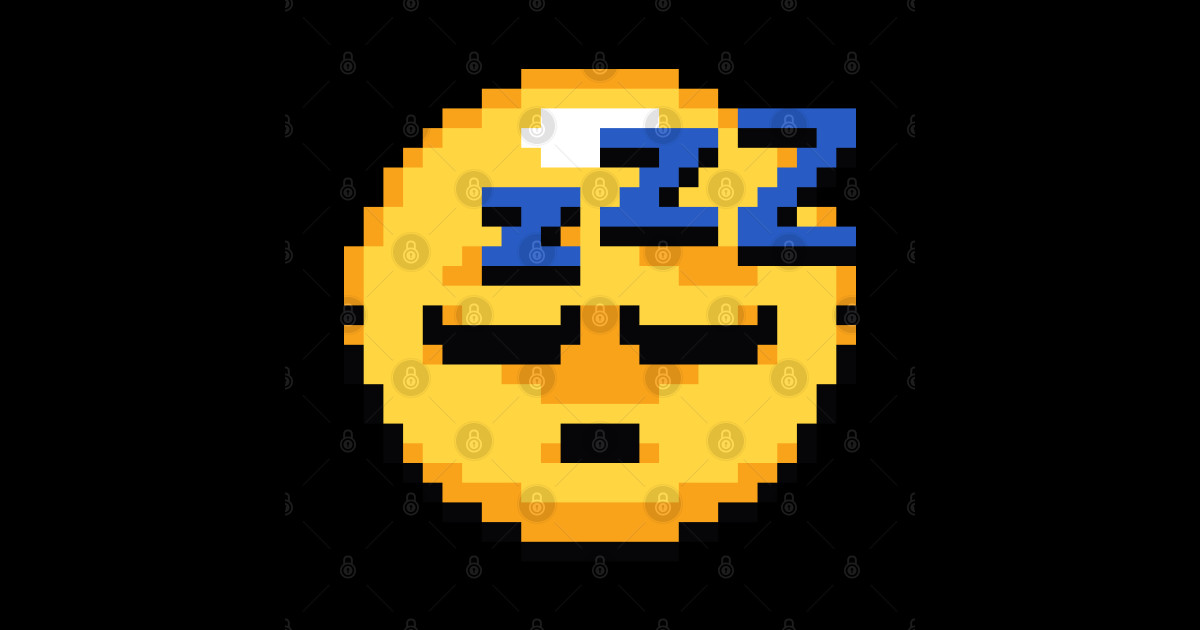 Snoozing Pixel Emoji - Emojis - Sticker | TeePublic