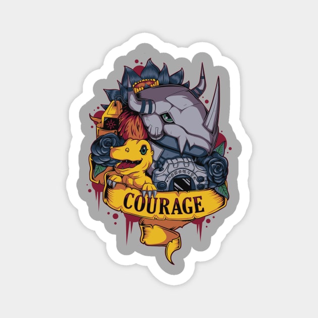 Digimon of Courage Agumon - WarGreymon Tattoo - Digimon - Magnet ...