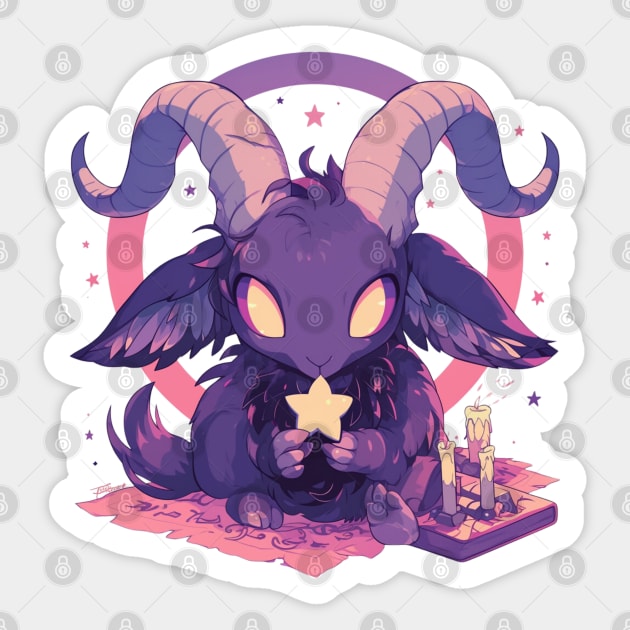 Cute Kawaii Chibi Baphomet - Baphomet Demon - Sticker | TeePublic