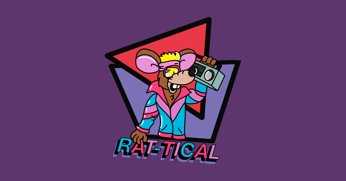Radical Retro 80s Rat - 80s Fashion - T-Shirt | TeePublic