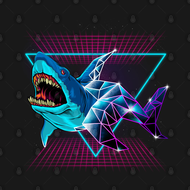 Shark 80s - Retro - T-Shirt | TeePublic