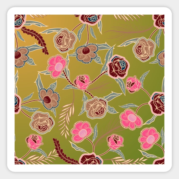 Traditional Batik Malaysian pattern - Batik Art - Sticker | TeePublic