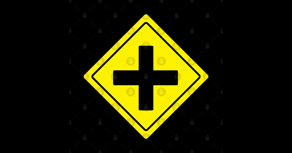 Crossroad Intersection Sign - Crossroad Sign - Sticker | TeePublic