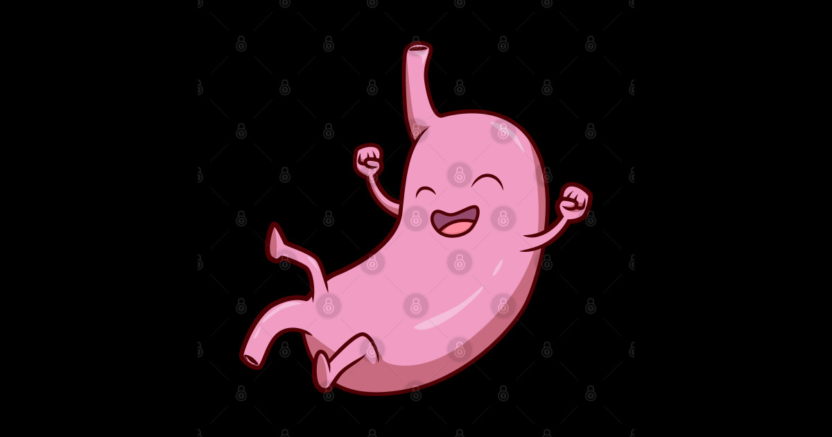Cartoon Kawaii Stomach - Cartoon Stomach - Sticker | TeePublic