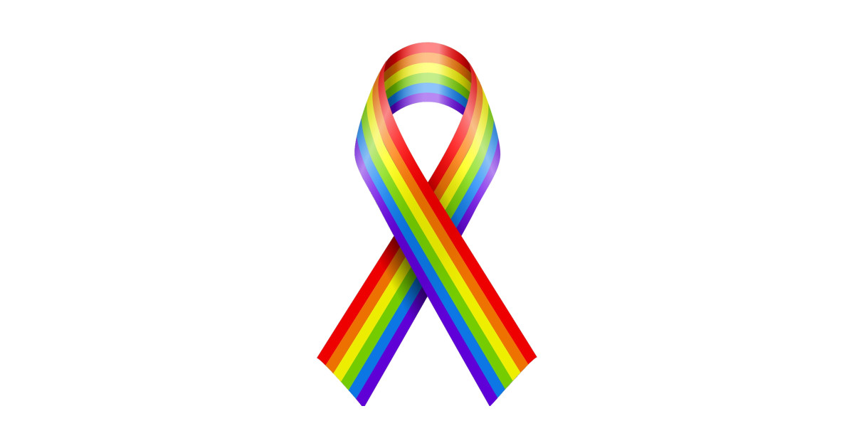 Rainbow flag ribbon LGBTQ gay rights equality - Rainbow Ribbon - Hoodie ...