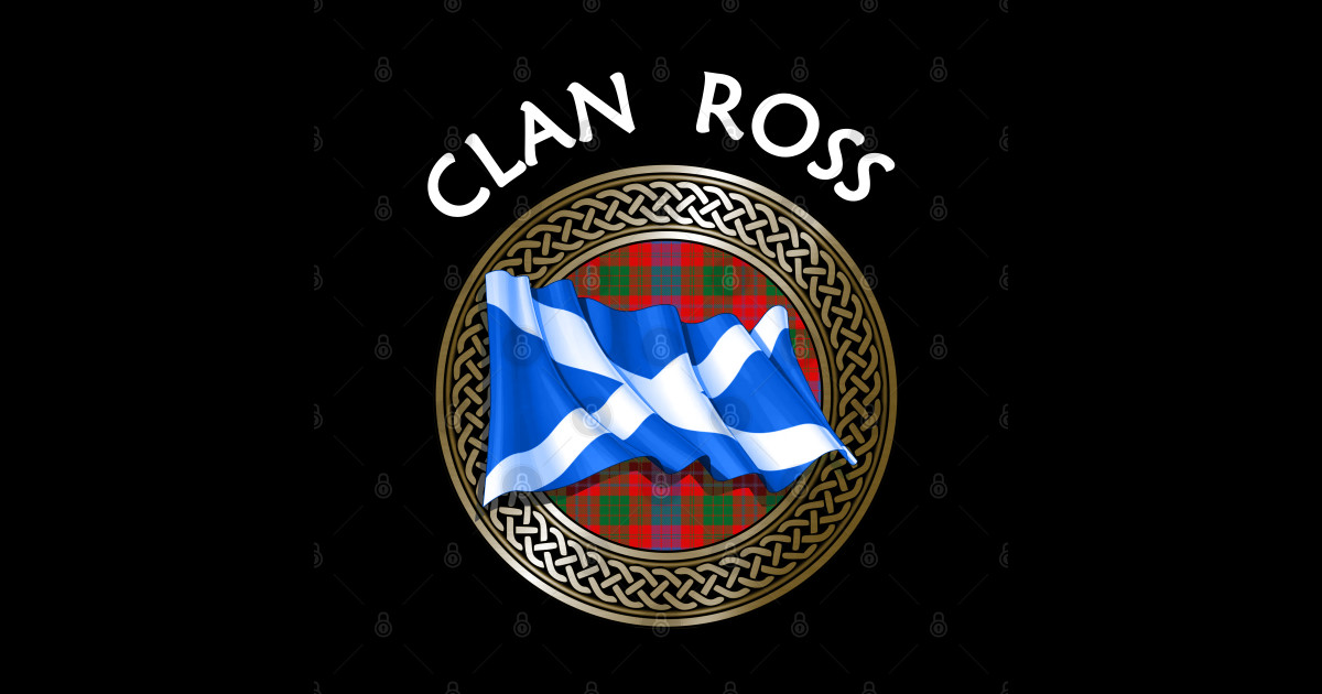 Clan Ross Crest & Tartan Knot - Ross - Sticker | TeePublic