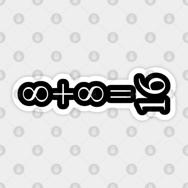 Infinity Plus Infinity Math Joke (White Version) - Math Joke - Sticker ...