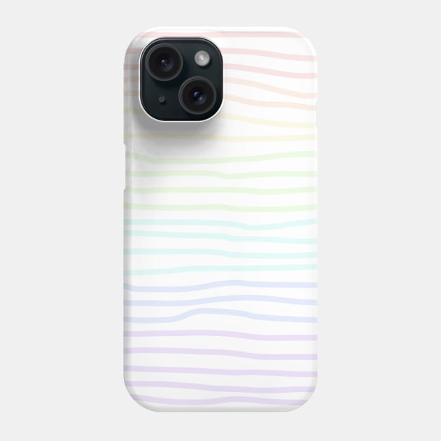 Soft Pastel Rainbow Hand Drawn Lines - Pastel Rainbow - Phone Case ...
