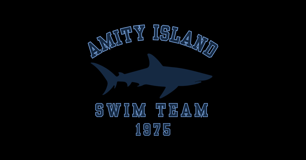 Amity island swim team - Amity Island - Sticker | TeePublic