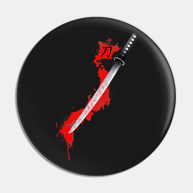 katana sword - Japanese - Pin | TeePublic