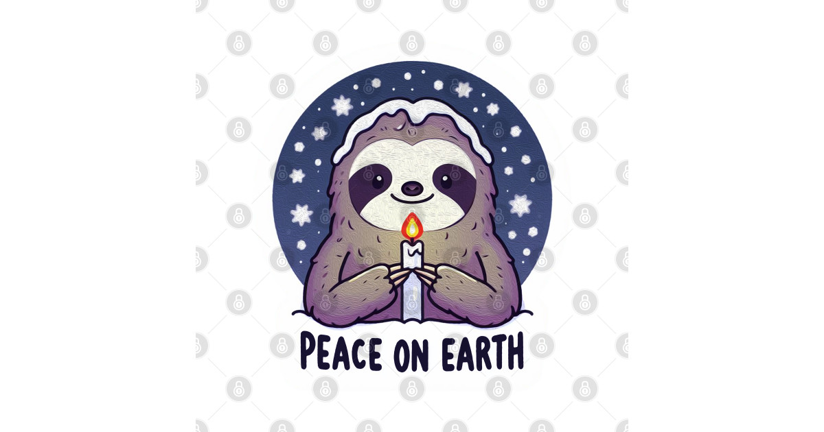 Peace On Earth Sloth - Peace On Earth - T-Shirt | TeePublic