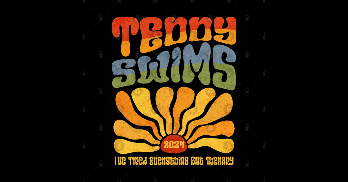 Teddy Swims 2024 Tour Groovy Retro Back Print - Teddy Swims - Sticker ...