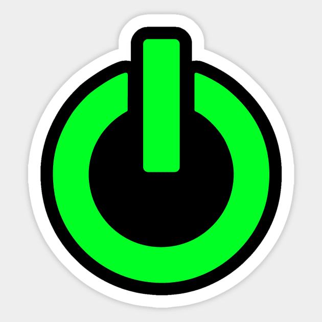 Power Button - Green Symbol - Power Button - Sticker | TeePublic