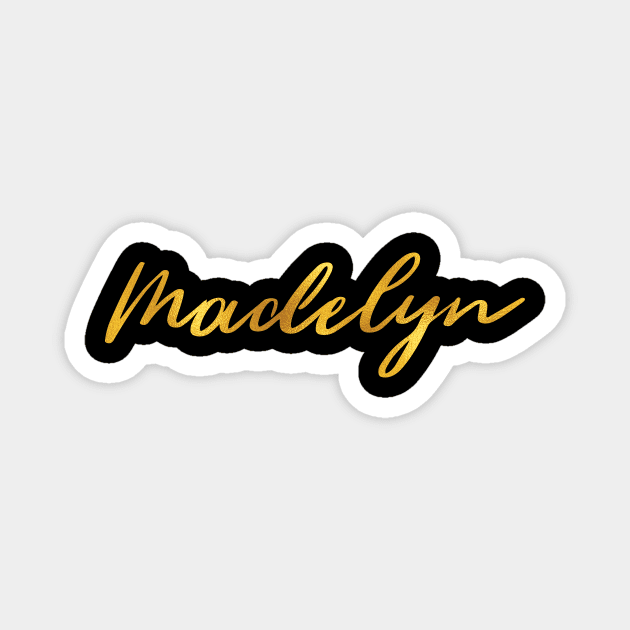 Madelyn Name Hand Lettering in Faux Gold Letters - Madelyn - Magnet ...
