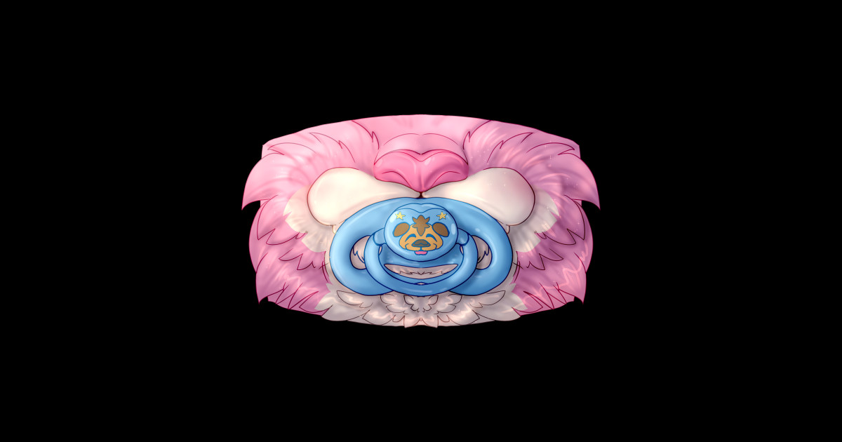 Cute Kit Paci Mask - Pink w/ Blue Paci - Puppy Mask - Pillow | TeePublic