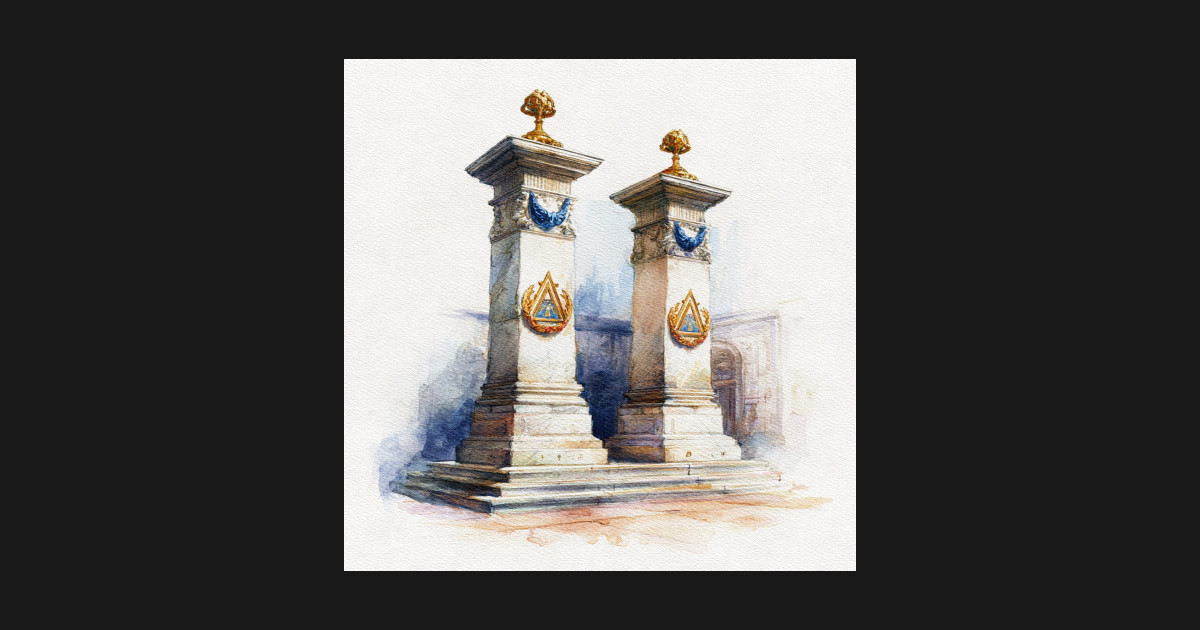 Freemason Twin Pillars - Freemason - T-Shirt | TeePublic