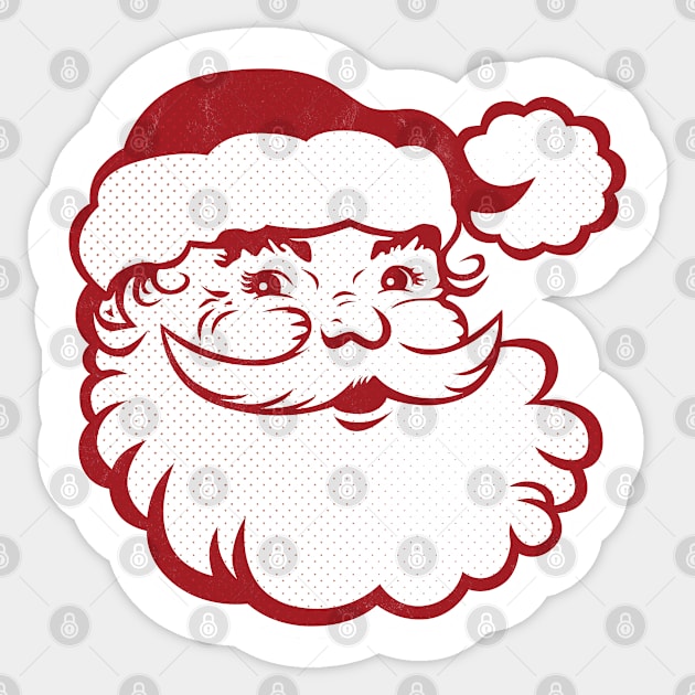 Retro Santa Claus Logo (Red) - Santa Claus - Sticker | TeePublic