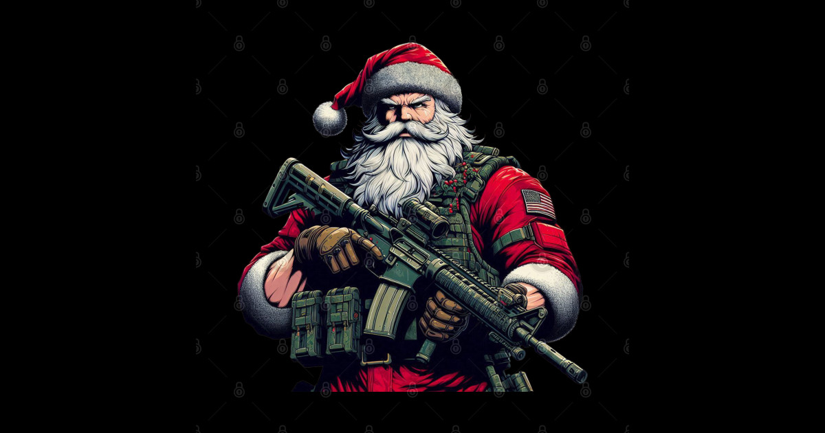 Tactical Santa - Santa - Sticker | TeePublic