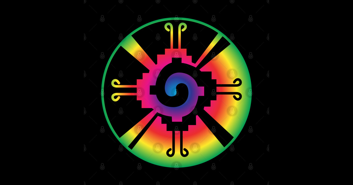 Galactic Butterfly Hunab Ku - aztec symbol - Hieroglyphics - Sticker ...