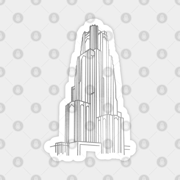 Silver Cathedral of Learning - Silver - Magnet | TeePublic