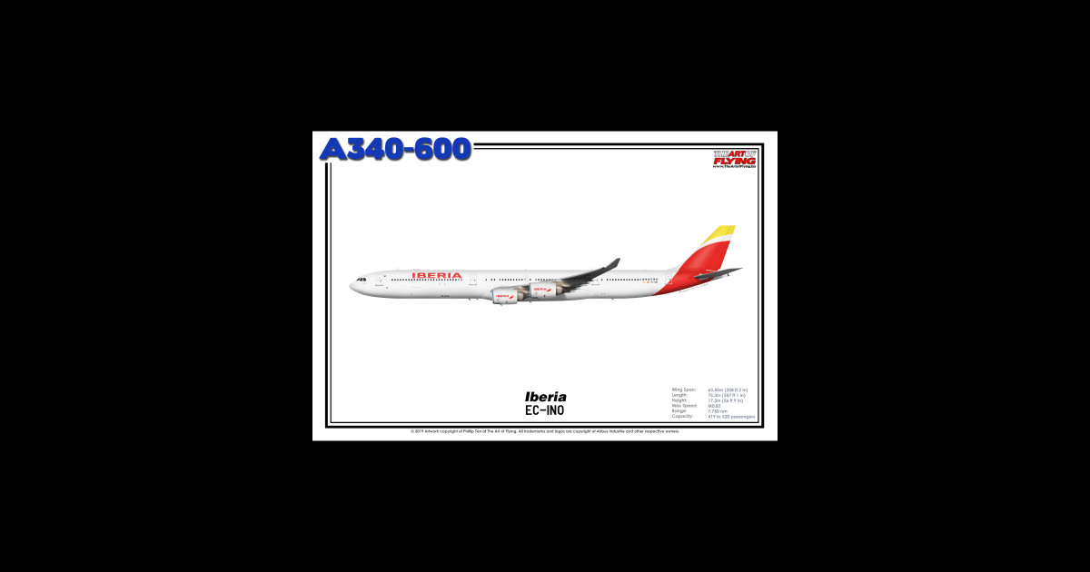 Airbus A340-600 - Iberia (Art Print) - A346 - Posters and Art Prints ...