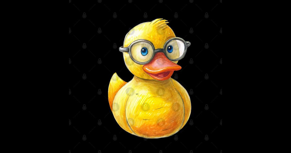 Cute Rubber Duck Wearing Glasses Duck Sticker Teepublic