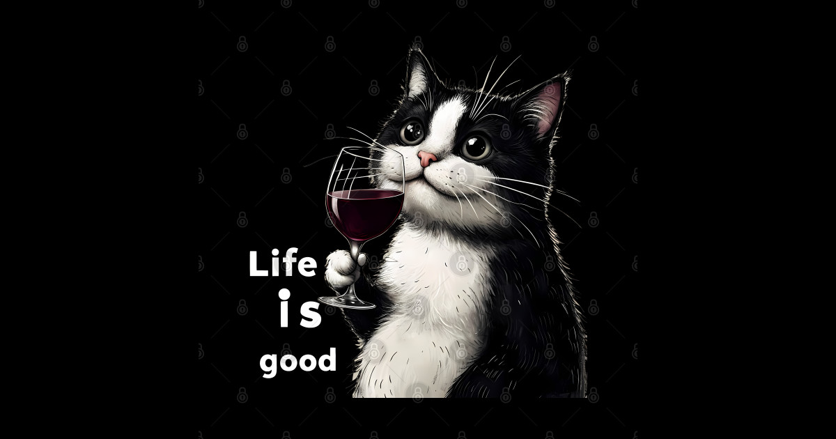 Life is Good Funny Meme - Cat - Sticker | TeePublic
