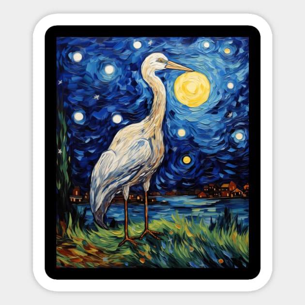 Stork Starry Night - Stork - Sticker | TeePublic