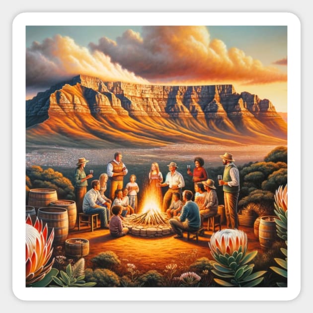 Vintage Table Mountain - Vintage Table Mountain - Sticker | TeePublic