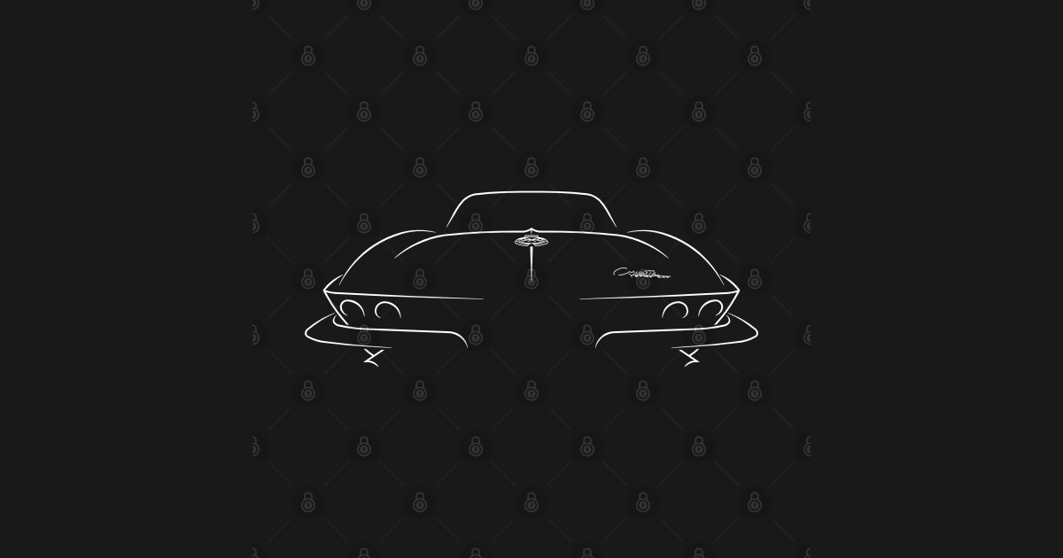 C2 Chevy Corvette Sting Ray - rear Stencil, white - Corvette Stingray ...
