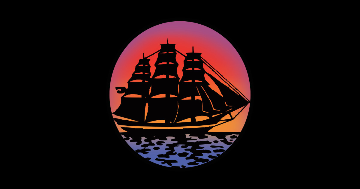 Pirate Ship (color) - Psychic Cat - Sticker | TeePublic