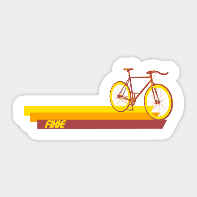 Fixie Retro Stripes - Fixie - Sticker | TeePublic
