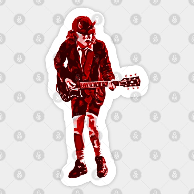 ANGUS YOUNG THE DEVIL - Angus Young - Sticker | TeePublic