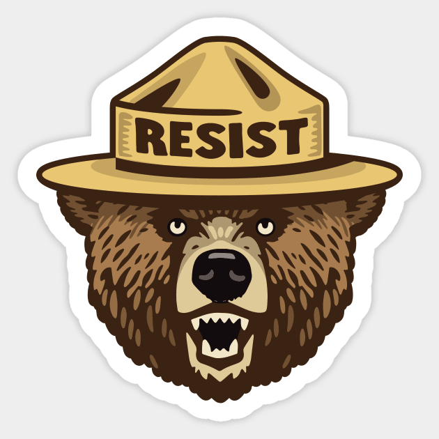 Angry Resist Bear - Resist - Sticker | TeePublic