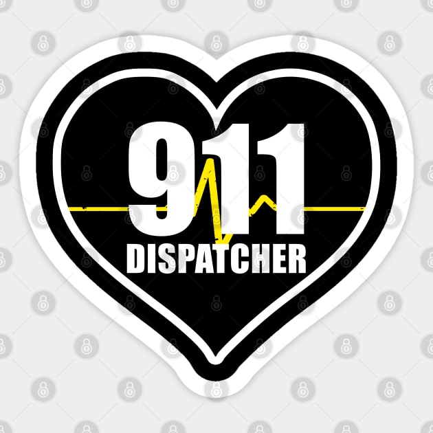 911 Dispatcher Heart Thin Gold Line - Dispatcher 911 Dispatcher ...