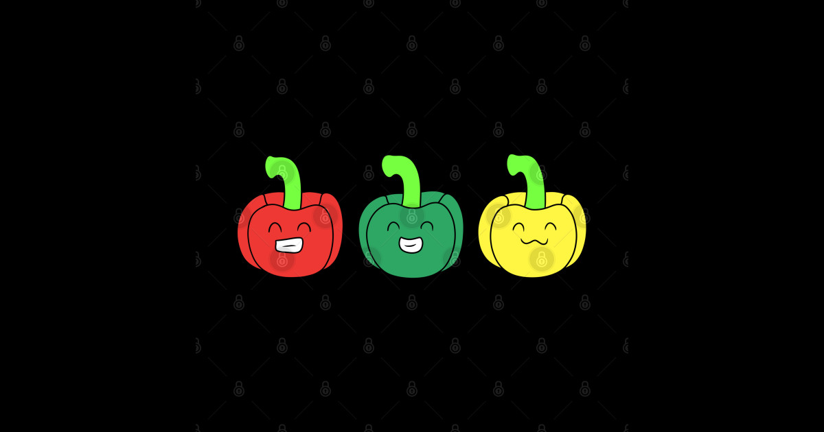 Cute capsicum face - Capsicum - Posters and Art Prints | TeePublic