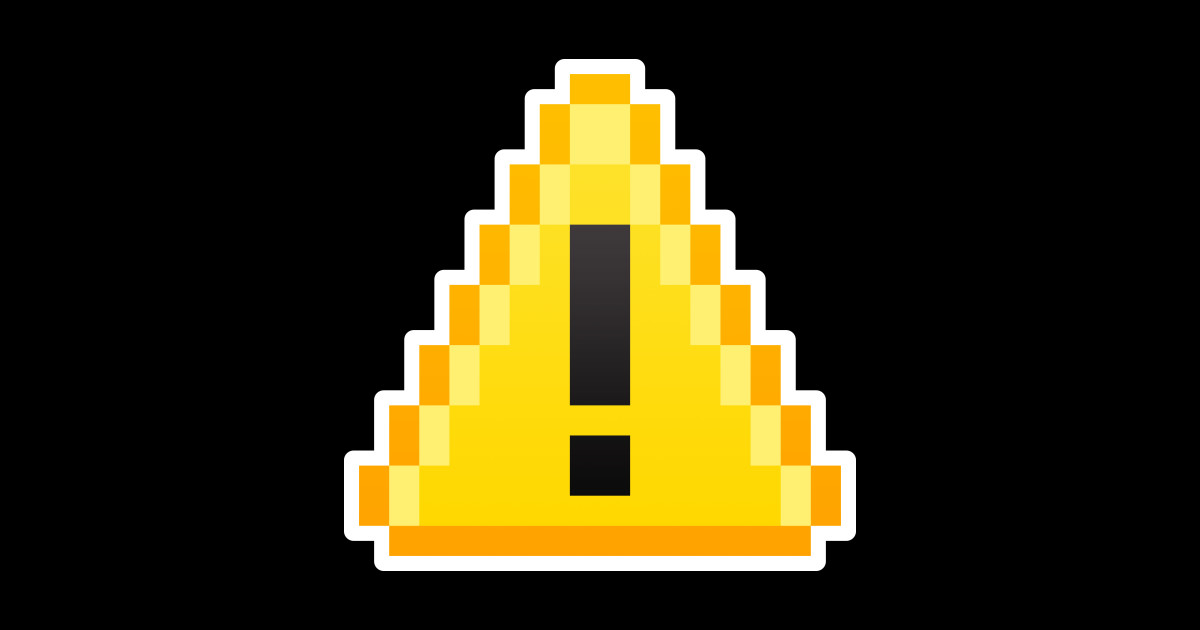 Pixel Warning - Warning - Sticker | TeePublic