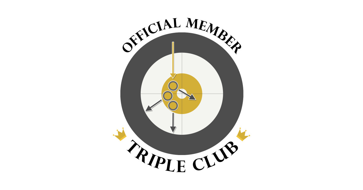 The "Triple Club" - Black Text - Curling - T-Shirt | TeePublic