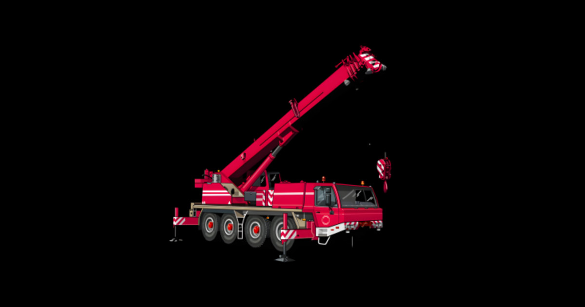 Truck crane, mobile crane in red - Mobile Crane - Sticker | TeePublic