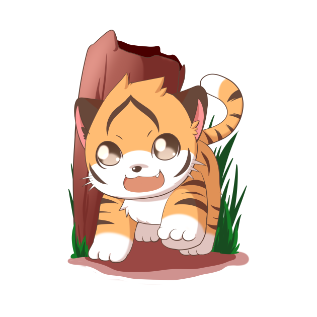 cute chibi Tiger - Tiger - Kids T-Shirt | TeePublic