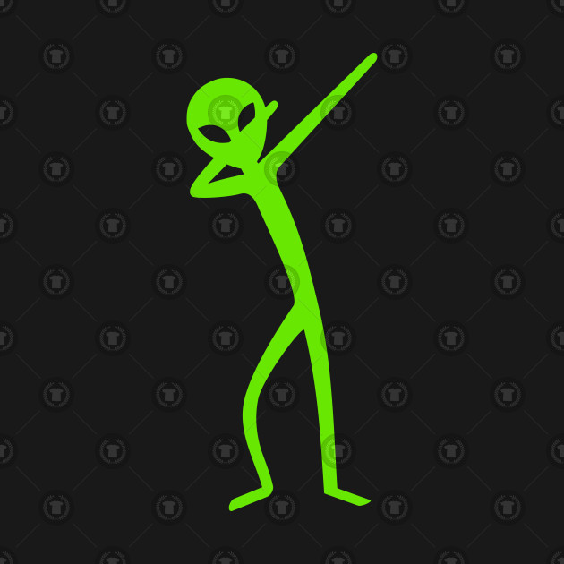 Dabbing Stick Figure - Green ALIEN - Dabbin - Pillow | TeePublic