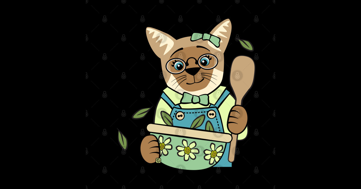 Stir Crazy Cooking Siamese Cat - Cooking - Sticker | TeePublic